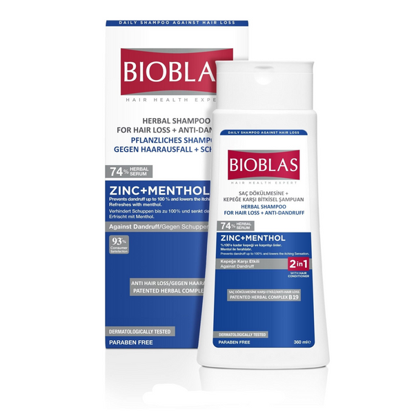 Bioblas Anti-Hair Loss Against Dandruff Shampoo (Zinc + Menthol) 360ml ...