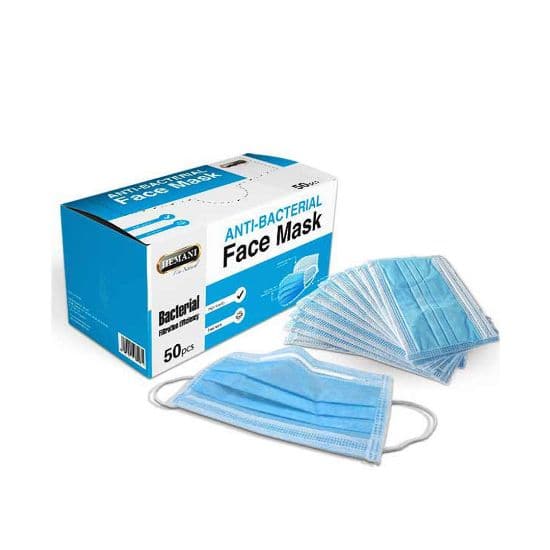 Hemani Anti-Bacterial Face Mask 3 Layers 50Pcs – Cozmetica